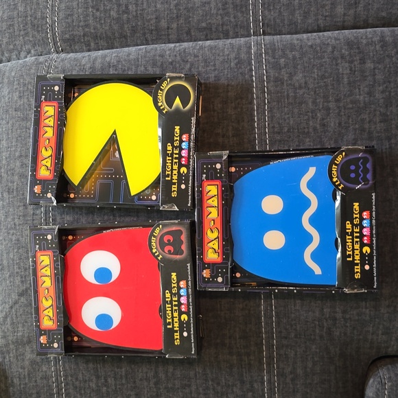 pac man | Other | 3 Pac Man Light Up Silhouette Signs | Poshmark